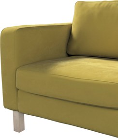 Potah na křeslo IKEA Karlstad, krátký barva zelená látka lesklé, sametová