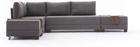 Designová rohová sedačka Ramesha 280 cm hnědá - levá