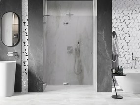Mexen, Mexen Lunar L levé otočné sprchové dveře 140 cm, transparentní, chrom - 834L-140-000-01-00-L