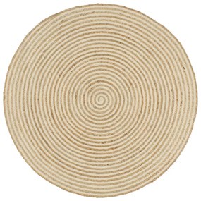 Ručně vyrobený koberec z juty spirálový design bílý 90 cm 133716