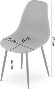 Jídelní stůl ADRIA bílý / béžový se čtyřmi židlemi WAT šedé / béžové