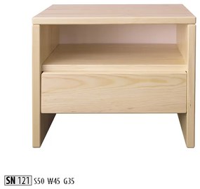 ImportWorld Noční stolek Mercy masiv v55 x š42 x h35 cm (Barva dřeva: Ořech)
