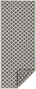 NORTHRUGS - Hanse Home koberce Kusový koberec Twin-Wendeteppiche 103124 schwarz creme – na ven i na doma - 80x350 cm