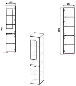 Vomaks Vitrína STYL-MC-24P Barva: wenge + javor