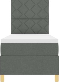 Postel s boxspringem s čelo Tmavě šedá 80 x 200 cm textil 3339652
