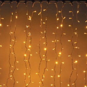 Easy Fix LED světelný závěs venkovní, 100 × 500 cm, teple bílá, 500 diod, bílý kabel, IP67, prodlužovací