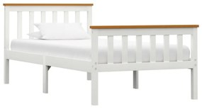 Rám postele bílý masivní borové dřevo 100 x 200 cm,  283245 HangarStore.cz
