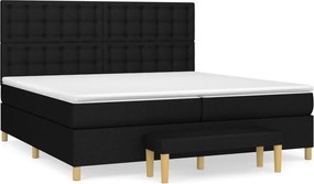 Box spring postel s matrací černá 200x200 cm textil 3137503
