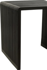 Sada 2 konferenčních stolků Cubic z teaku černá – 50*45*50 / 40*40*35 cm