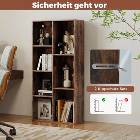 Costway 7 Cube Bookshell Volně stojící Cube Police Vertikální nebo