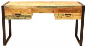 Indický nábytek - Psací stůl 160x76x70 Retro z recyklovaného mangového dřeva Old spice