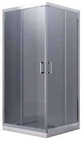 Besco Čtvercový sprchový kout MODERN SQ 80x80 (90x90), výška 185 cm Rozměry (cm): 80x80, Barva profilů a typ výplně: profily: chrom, výplň: grafit