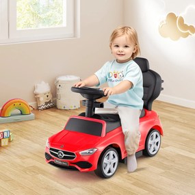 Costway Autosedačka Mercedes-Benz 3 v 1 sjízdné auto s madlem