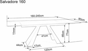 Jídelní rozkládací stůl Salvadore 160/240 cm - výběr z 6 provedení