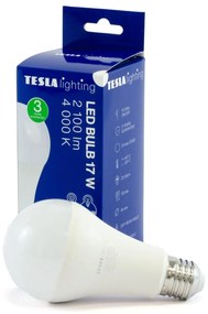 Led žárovka tesla - led žárovka bulb e27, 17w, 230v, 2100lm, 25 000h, 4000k denní bílá 220st