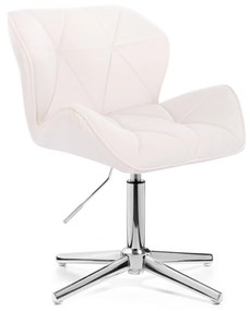 LuxuryForm DESIGN Otočná židle MILANO VELUR na stříbrném kříži - bílá