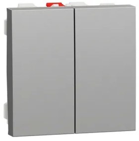 Schneider Electric Nová Unica schodišťový vypínač dvojitý č.6+6 aluminium NU321330