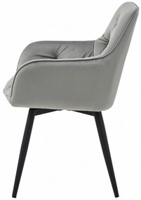 Otočné jídelní křeslo JORK360 VELVET, světle šedé