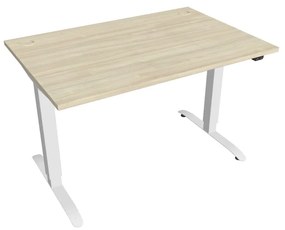 Elektr. nastavitelný stůl 120x80 - HOBIS MOTION MS 2 1200 Dekor stolové desky: akát, Barva kovové podnože: bílá
