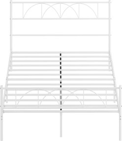 HOMCOM Postelový rám 140x190 cm s čelem, ocelovým roštem, úložným prostorem pod postel
