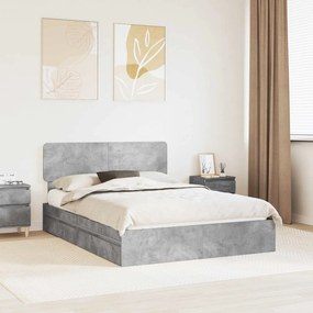 Postel s úložným prostorem s čelo Betonově šedá 150 x 200 cm 3412265