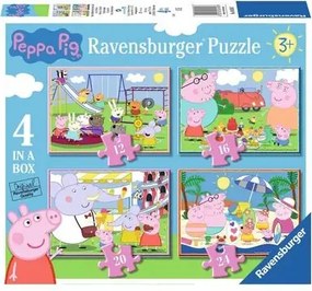 Ravensburger - Puzzle - Prasátko Peppa na oslavě 4 v 1 / od 3 let