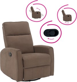 Relaxační otočné křeslo, šedohnědá Taupe, MEKENZI