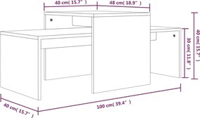 vidaXL Sada konferenční stolků 100 x 48 x 40 cm kompozit [802914] Barva: bílá s vysokým leskem