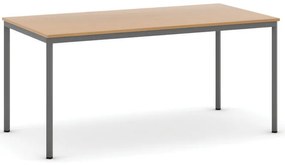 Jídelní stůl, 160x80 cm, tmavě šedá podnož, buk