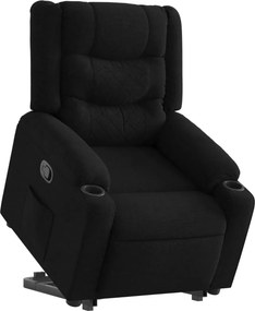 Zvedací polohovací křeslo černé textil 3206575