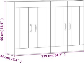 vidaXL Nástěnné skříňky 2 ks kompozitní dřevo [3197989] Barva: Bílá