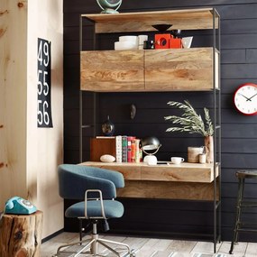 furniture-nabytek.cz - Dřevěný stůl s kovovou podnoží z masivu mango 130x213x55