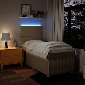 Box spring postel s matrací krémová 100 x 200 cm textil 3294265