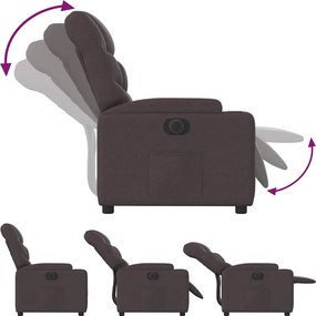 Elektrické polohovací křeslo tmavě hnědé textil 3204577