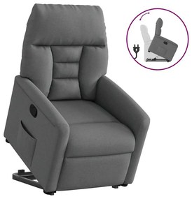 Zvedací polohovací křeslo tmavě šedé textil 3303033