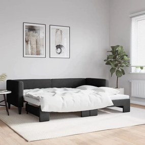 Válenda s přistýlkou černá 80 x 200 cm textil 3196575