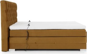 Kontinentální postel CARLINO boxspring s elektrickým polohováním 200x180, zelená (kronos 19)