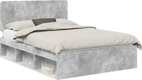 Rám postele s čelo Beton 140 x 190 cm Masivní borové dřevo 3412491