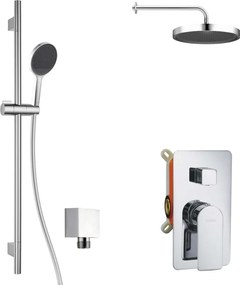 kielle Vega - Sprchový set s baterií pod omítku, pro 2 spotřebiče, s příslušenstvím EcoSpare a tělesem, chrom 20618SP70