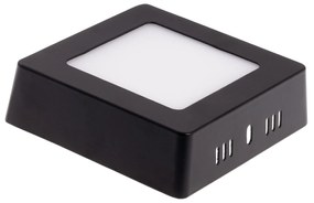 T-LED BPS6 LED panel 6W přisazený černý čtverec Studená bílá