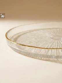 Sinsay - Skleněný snídaňový talíř s reliéfním vzorem - clear