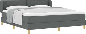 Postel s boxspringem s čelo Tmavě šedá 180 x 200 cm textil 3340291