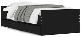 vidaXL Rám postele se zásuvkami černý 100 x 200 cm