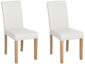 Jídelní sada 2 židlí bílá ekokůže BROADWAY Beliani