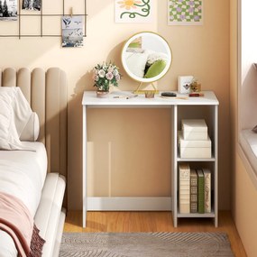 Costway Malý psací stůl s 2 přihrádkami – 80 × 40 × 74 cm, bílý