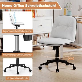Costway Bezruká pracovní židle otočná kancelářská židle z umělé kůže s funkcí