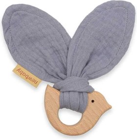 Dětské kousátko s ptáčkem New Baby Bird grey