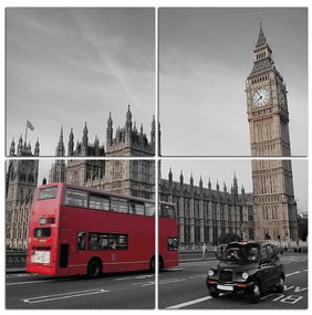 Obraz na plátně - Autobus v Londýně - čtverec 331ČD (100x100 cm)