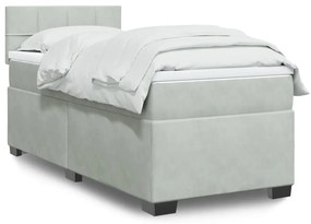 Box spring postel s matrací světle šedá 80 x 200 cm samet 3288462