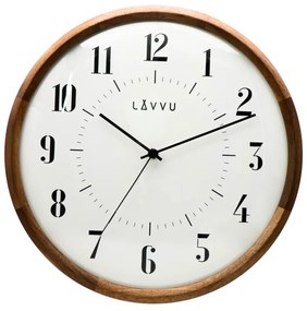 LAVVU Dřevěné hodiny s plynulým chodem RETRO ⌀31,5cm LCS4110